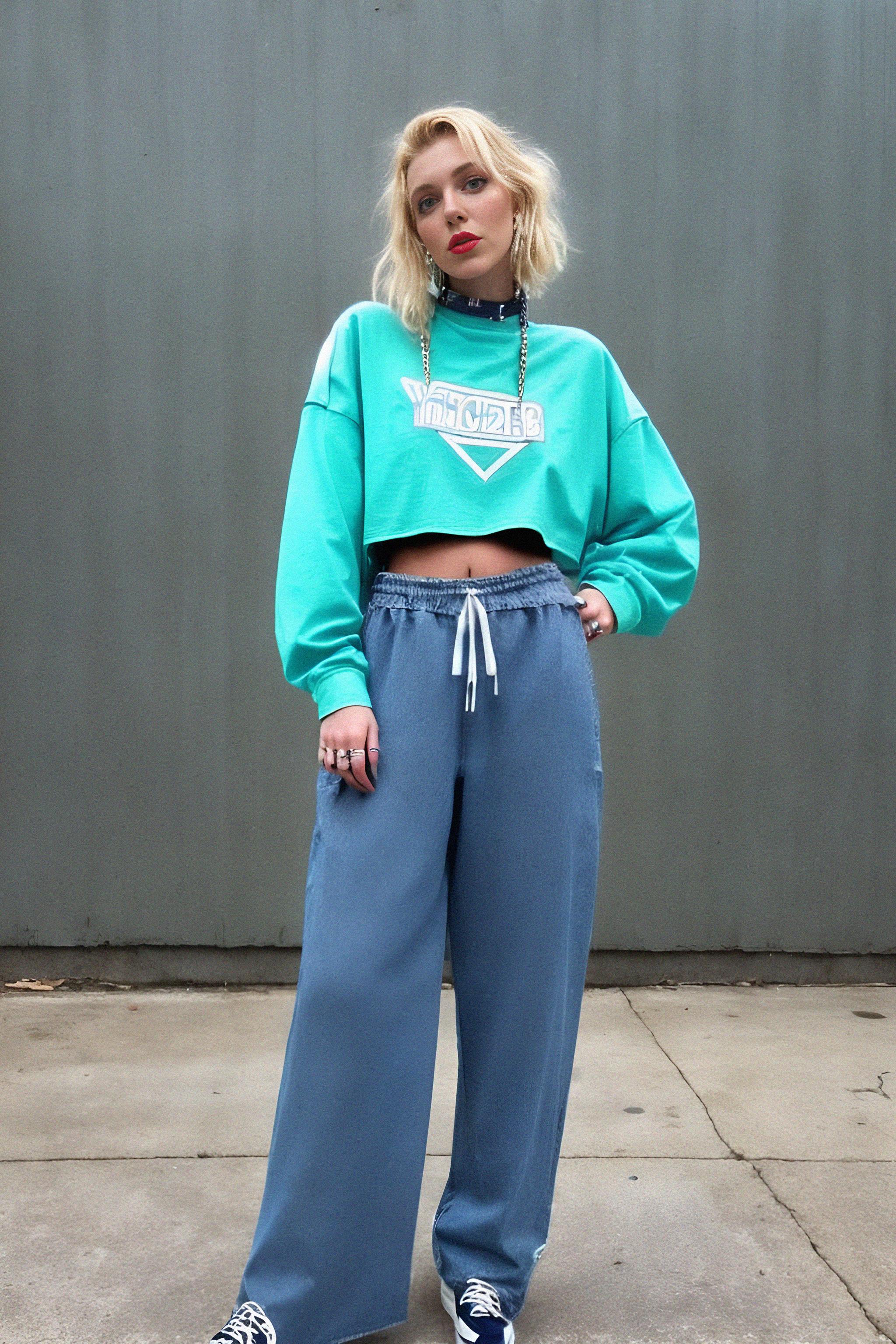 Woman wearing Y2K aesthetic, 2000s fashion, aughts style, noughties ...
