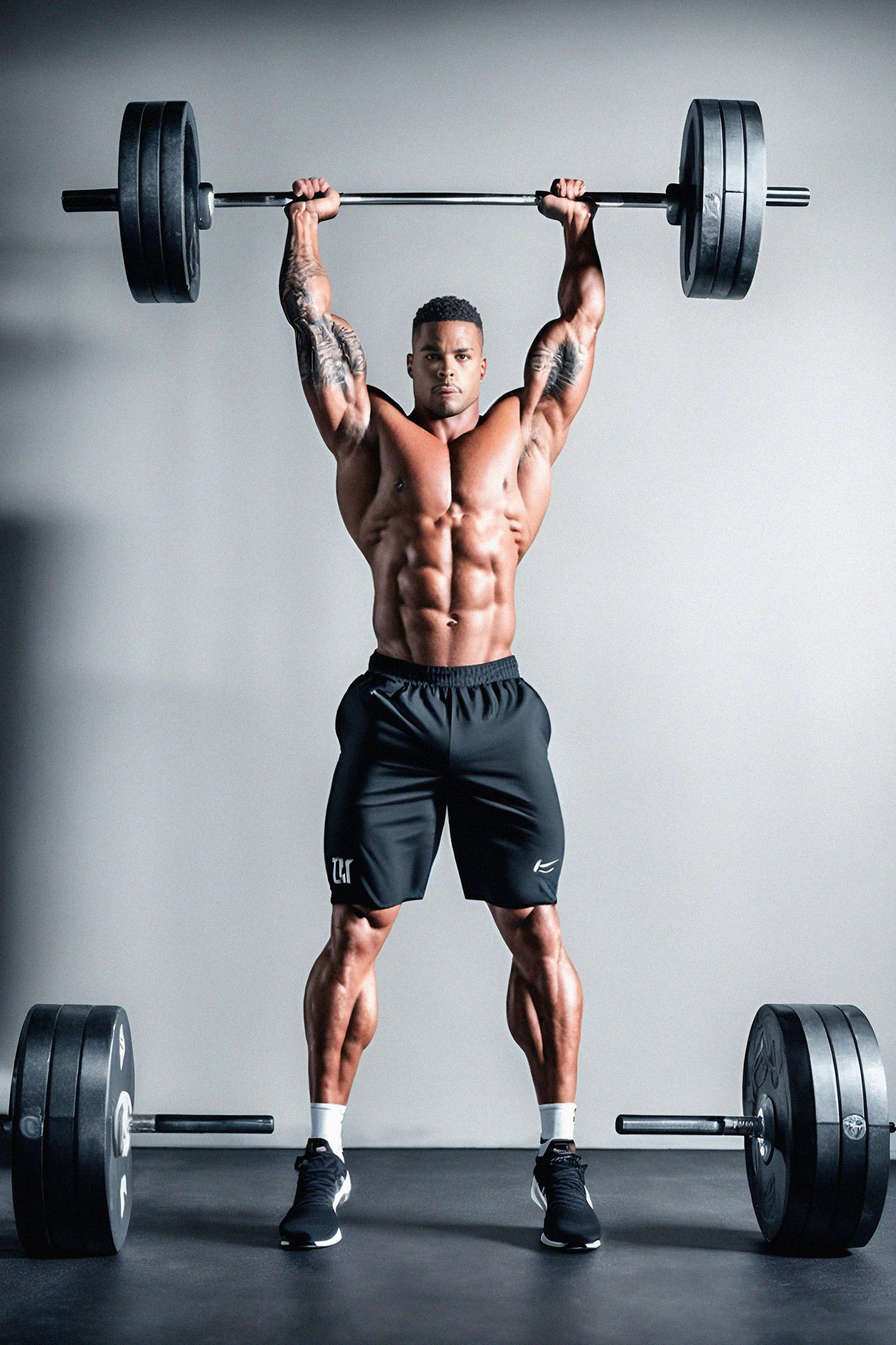 A fit male man as fitness influencer executing a deadlift with perfect ...