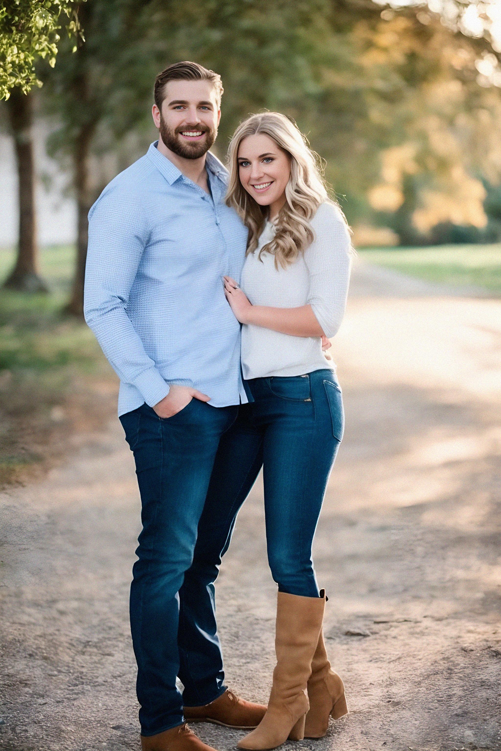 Full body shot of smiling woman in engagement photoshoot. engagement ...
