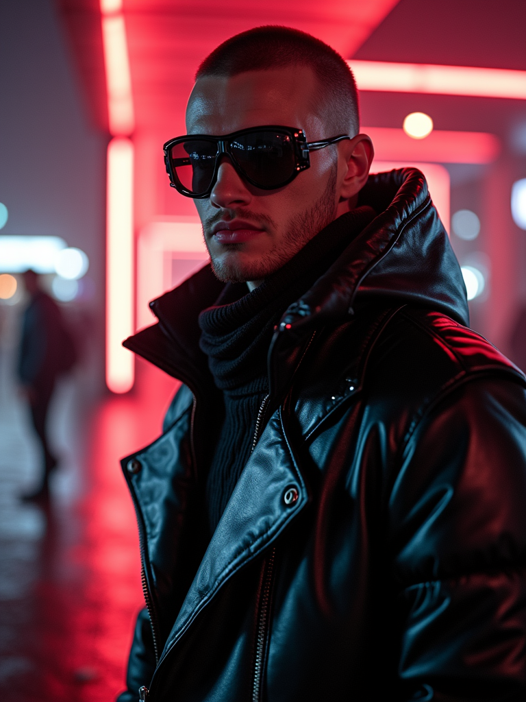 Man outside techno party outside berghain night club in berlin at night ...