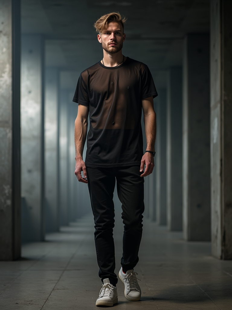 Man at techno party in berghain night club in berlin. the night club ...