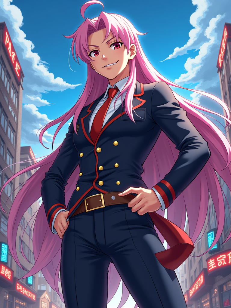 A vibrant anime-style avatar of a determined shonen protagonist ...