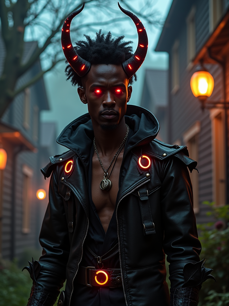 Cosplayer man in a Halloween-themed cosplay, haunted house backdrop ...