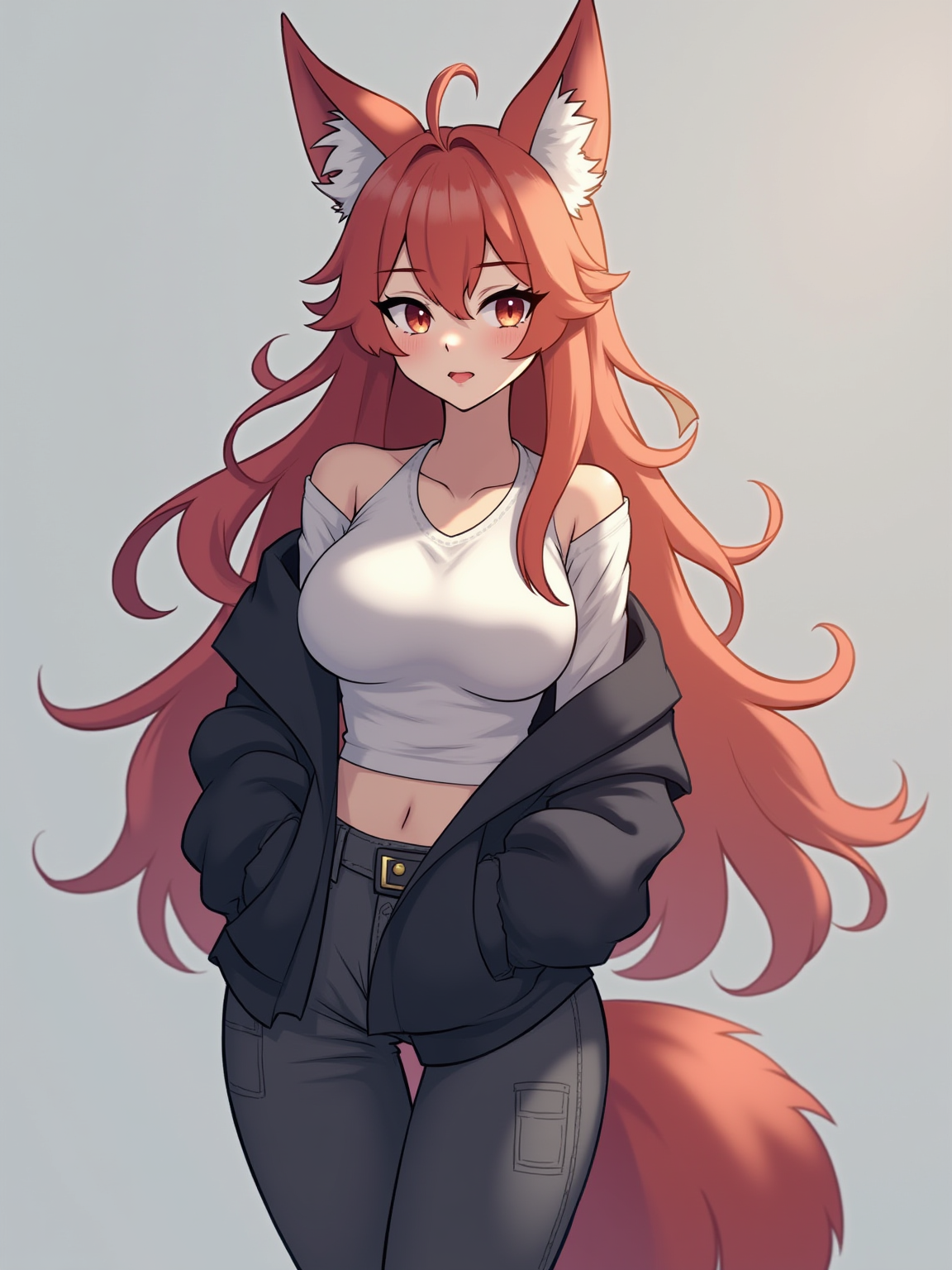 Furry character of wolf fursona of woman with feminine features ...